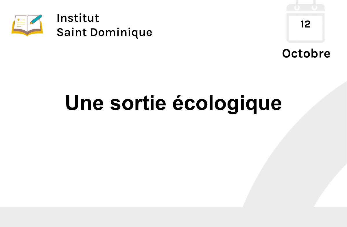 Une sortie écologique – Institut Saint Dominique